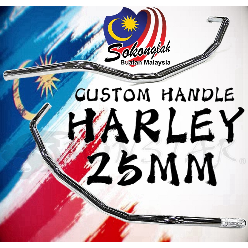 Handle 22mm 25mm Custom Harley 7 8 pemegang motor Bar universal long ...