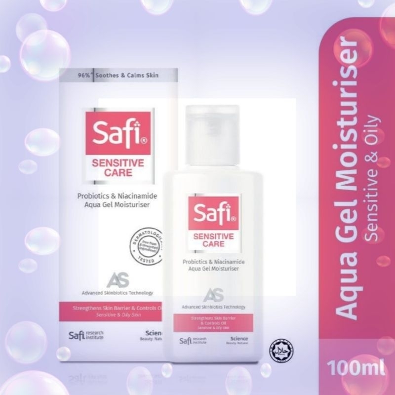 SAFI Sensitive Care Probiotics & Niacinamide Aqua Gel Moisturiser 100ml ...