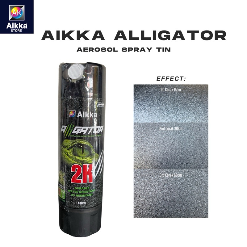Aikka ALG Black Alligator 2K Paint Aerosol Spray Tin Car Spray Painting 2K Bed Liner ...