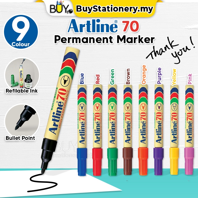 Artline 70 Acrylic Marker Pen Colour Maker Pen Warna Warni Alat Tulis ...