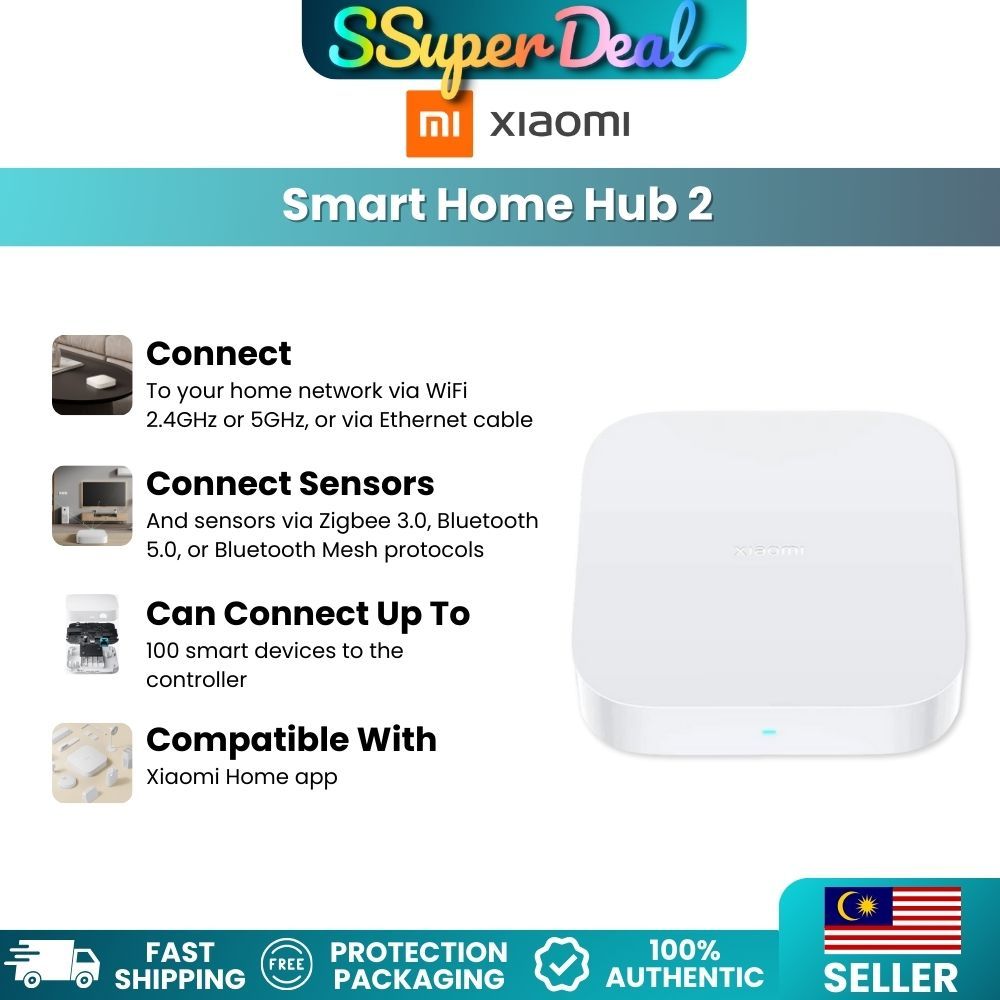 (Global) Xiaomi Mi Smart Home Hub 2 Multi-Mode Gateway ZigBee 3.0 App ...