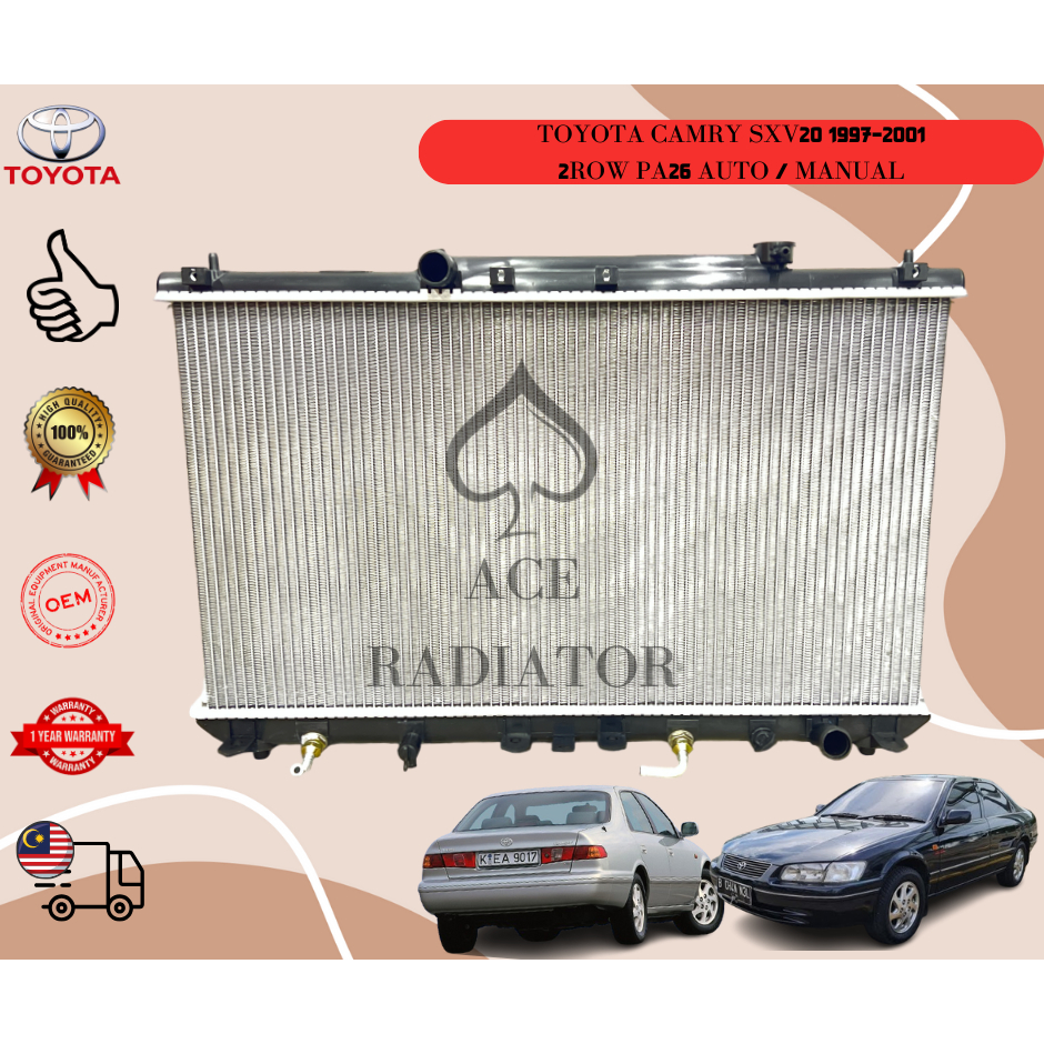 TOYOTA CAMRY SXV20 1997-2001 OEM RADIATOR ASSY 2ROW PA22 AUTO / MANUAL ...