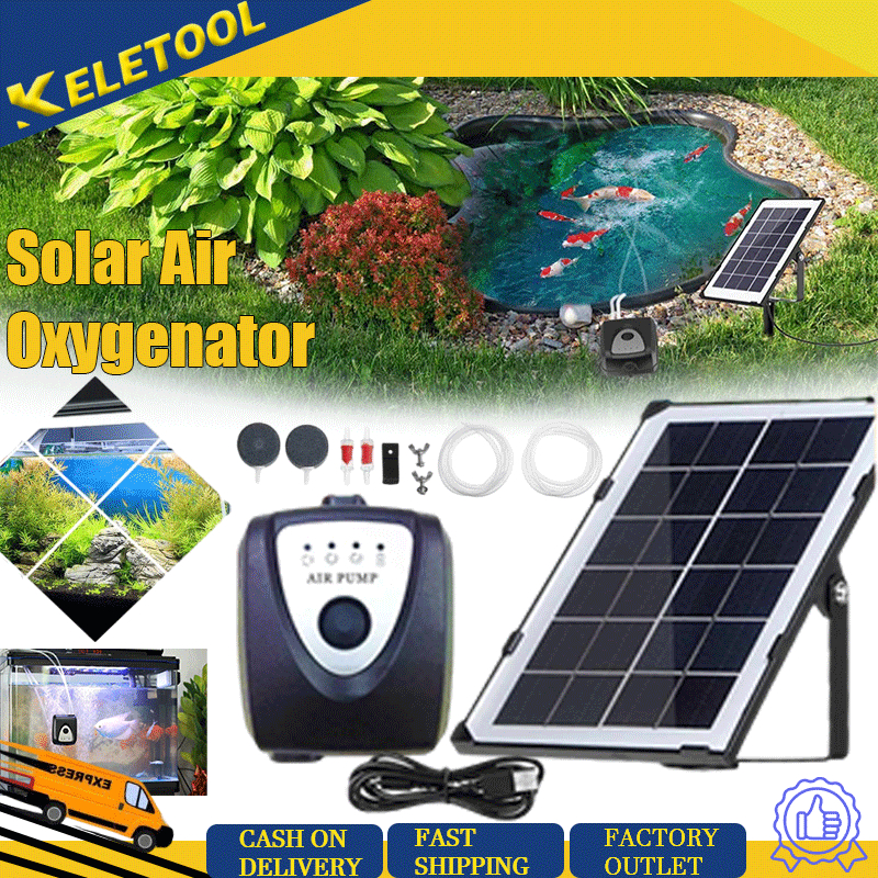 Rechargeable solar oxygen pump fish tank pond aquarium Solar Powered ...
