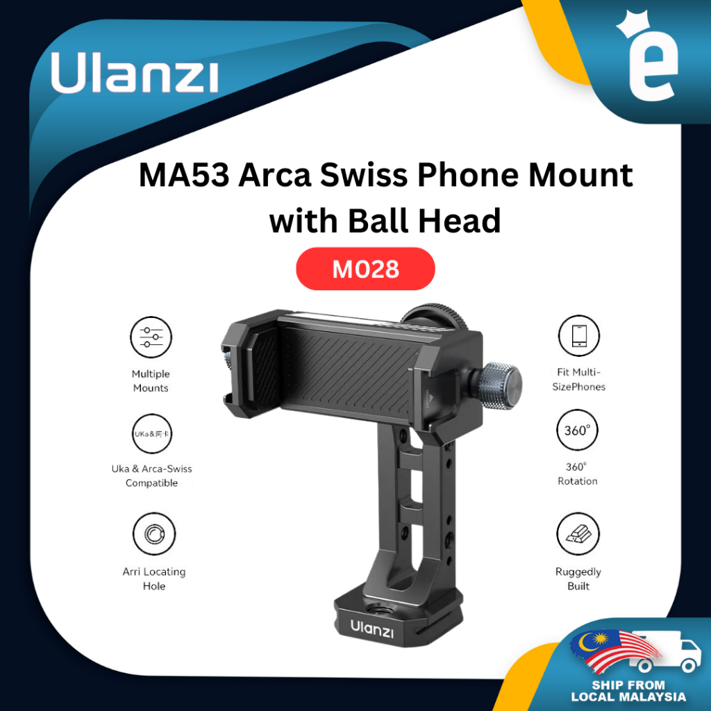Ulanzi MA53 360 Rotation Metal Phone Holder Tripod Mount Cold Shoe Uka ...