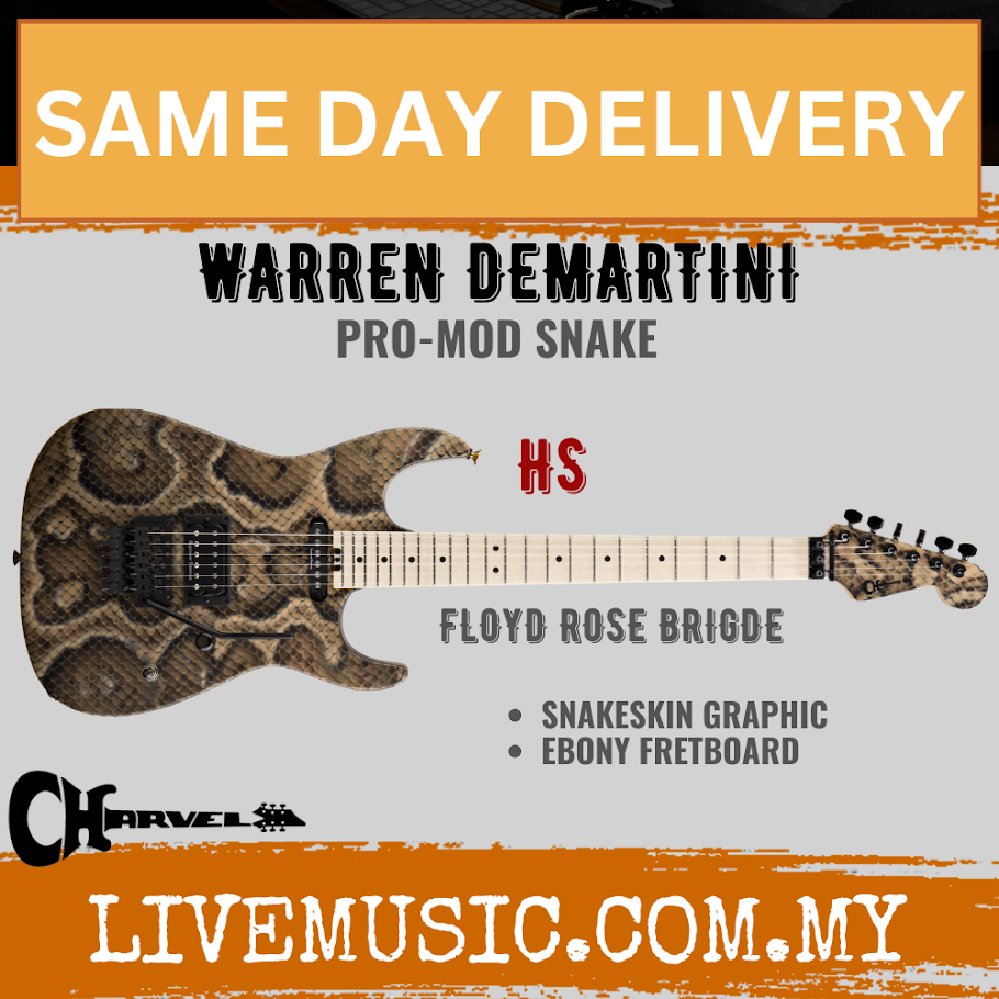 Charvel Warren Demartini Signature Pro-Mod Snake Electric Guitar, Maple ...