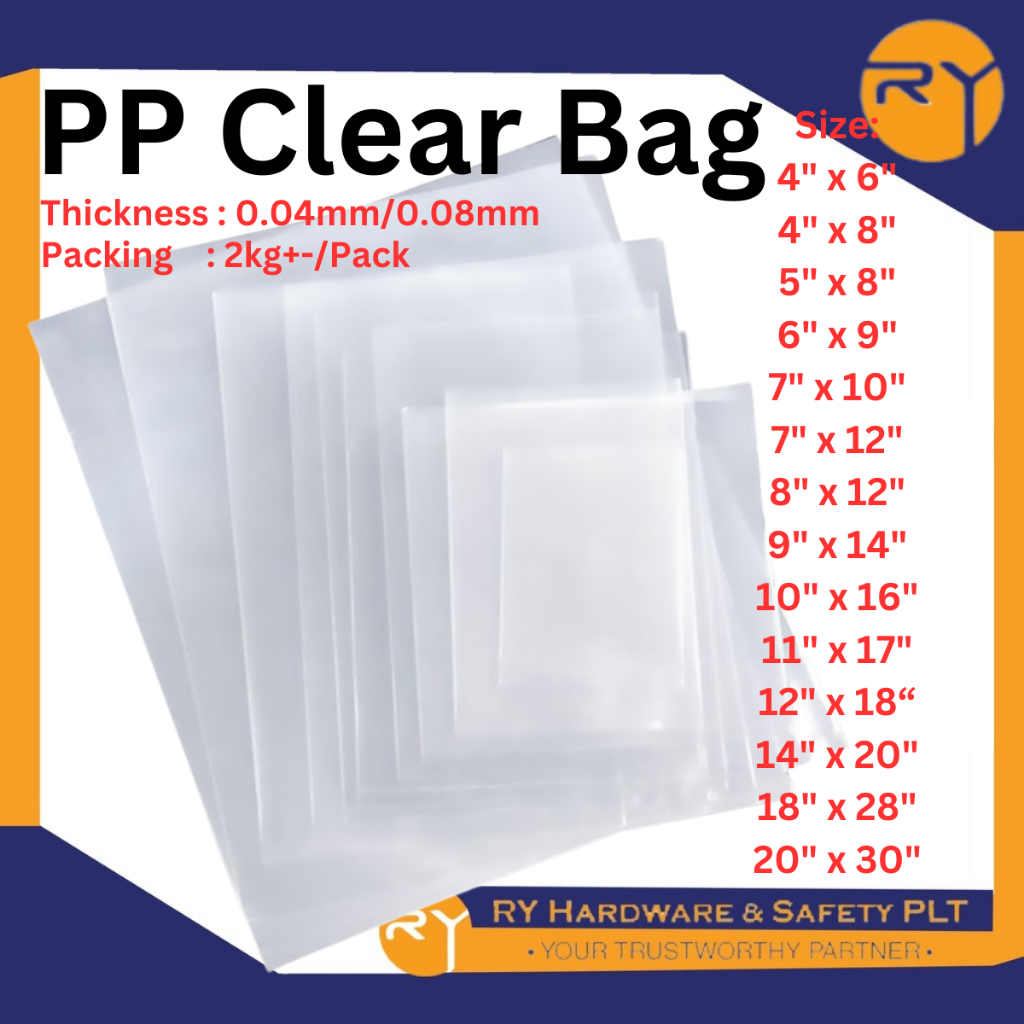 [2Kg+-] Plastic Bag Clear PP Clear Bag Transparent Plastic Bag Clear ...