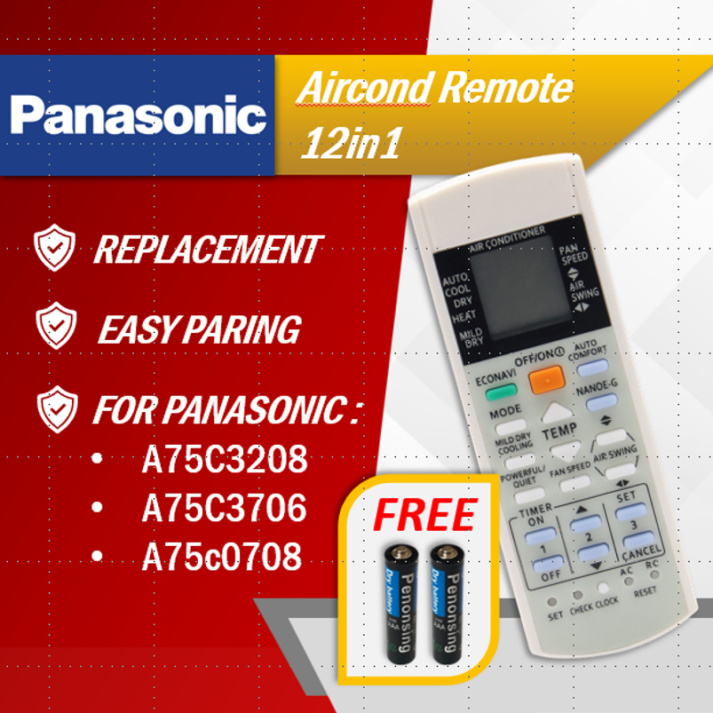 [Shopee Choice] Panasonic Aircond Remote K-PN1122 PN-248 PN-248i 12 in ...