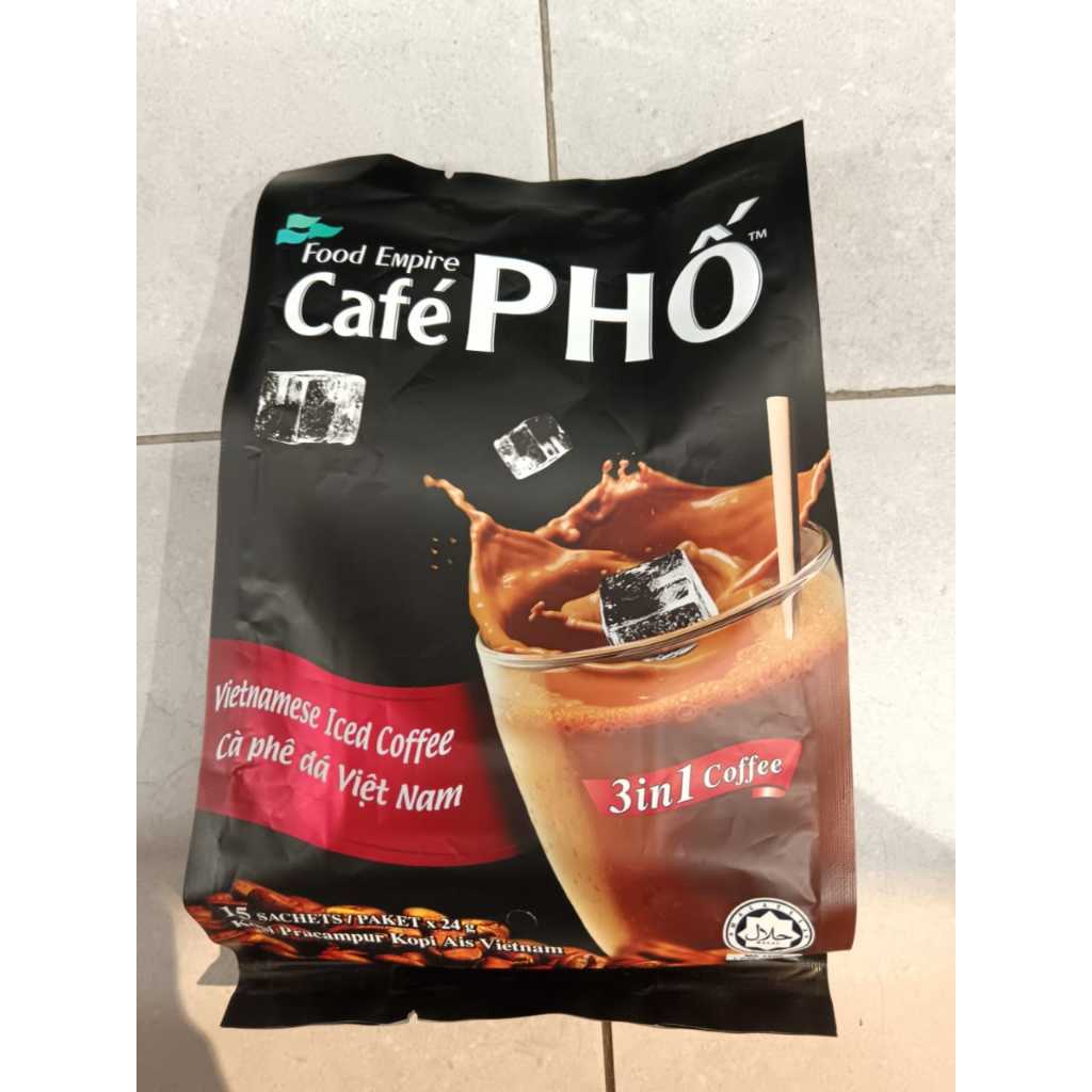 FOOD EMPIRE CAFE PHO VIETNAMESE ICED COFFEE 15 SACHETS X 24G **WITH ...