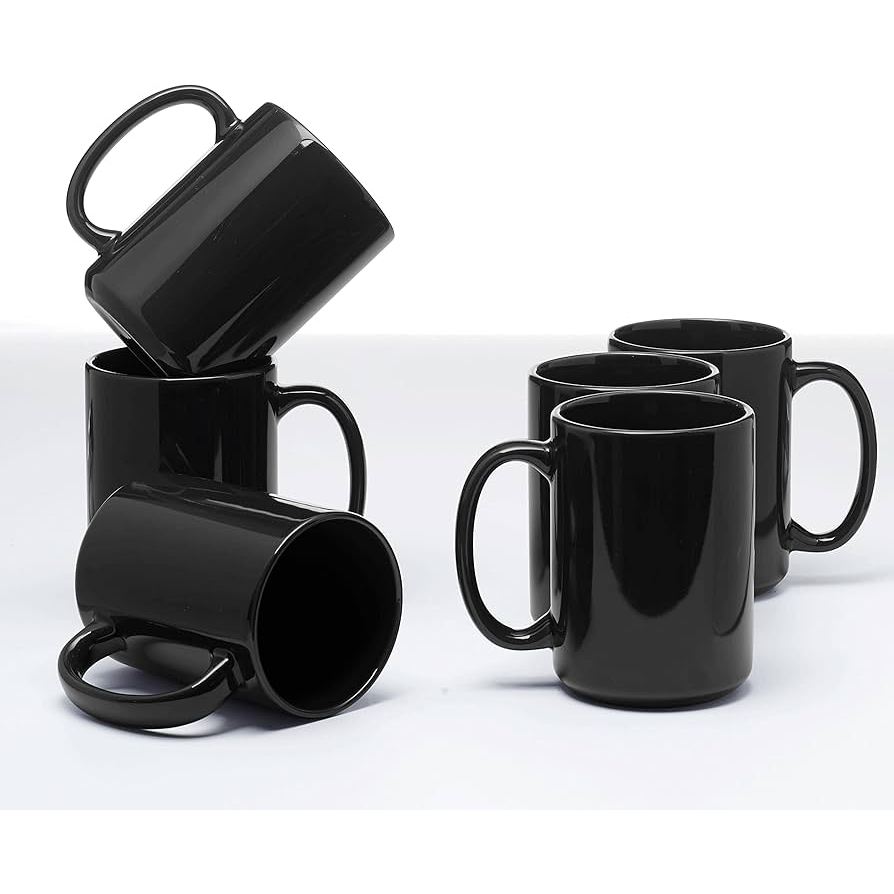 Black Ceramic Mug Grade AAA 11oz / Full Black Mug /Black Theme Mug ...
