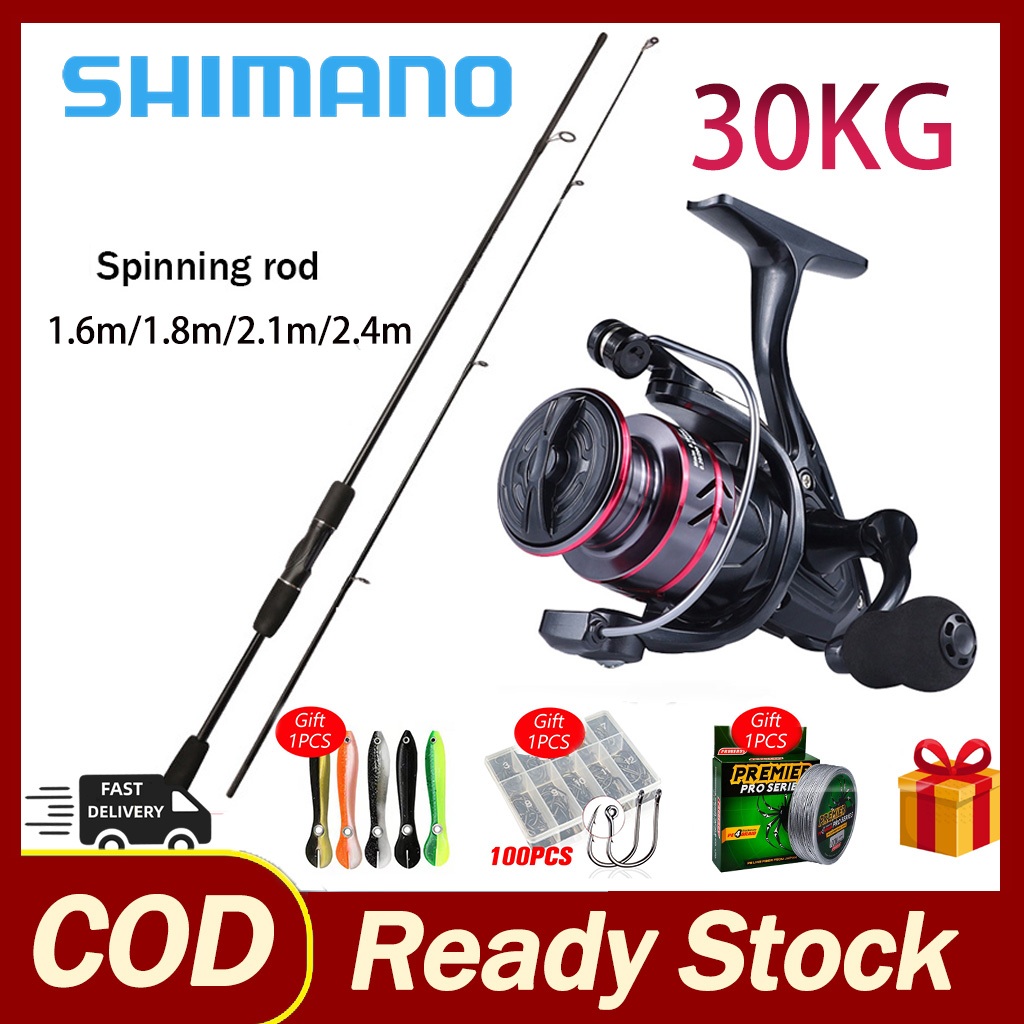 Shimano Rod Fishing Set Combo Reel Spinning Rod Joran Pancing 1 Set ...