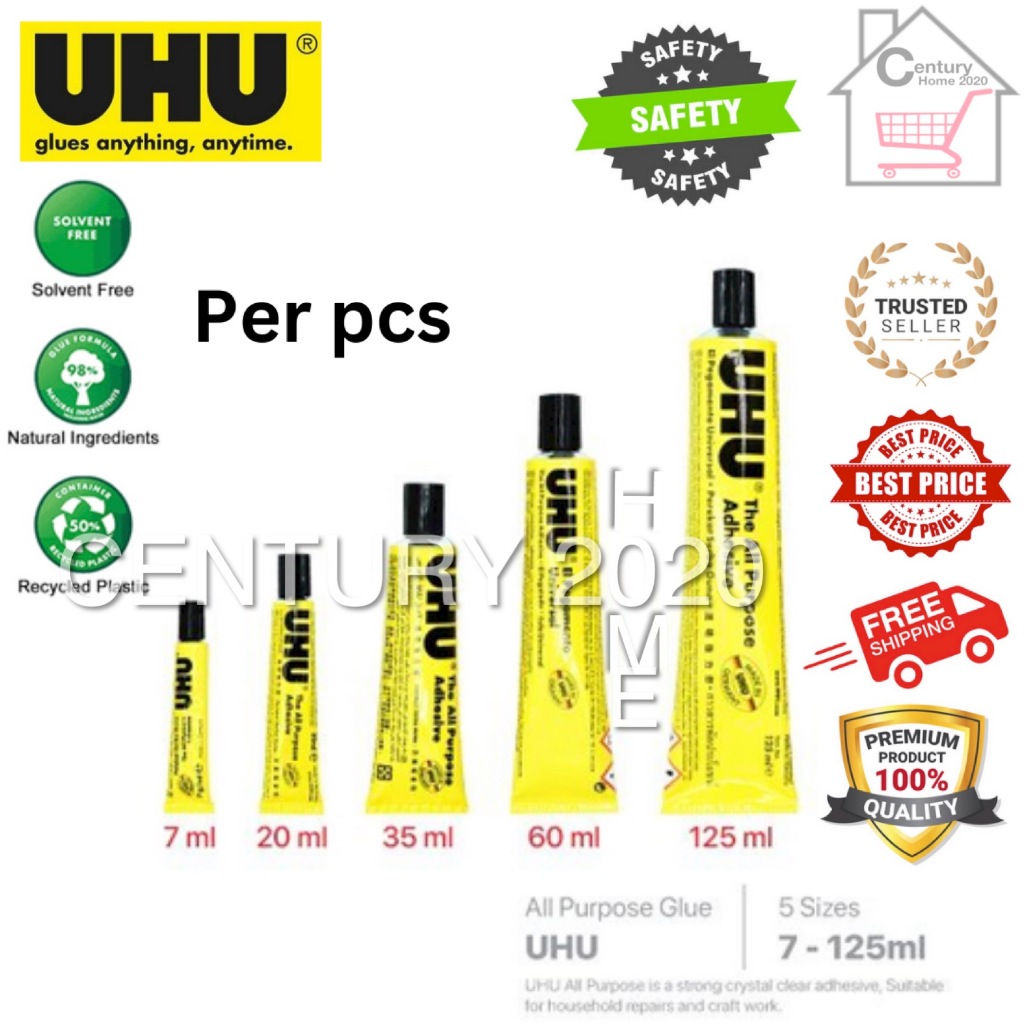 UHU All Purpose Adhesive Glue Quick-stick Glue 7ml 20ml 35ml UHU Glue ...