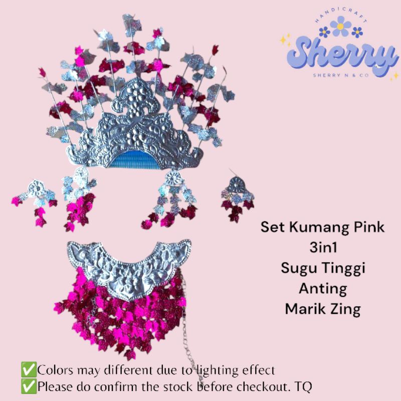 Set Kumang Sugu Tinggi Pink Traditional Accessories Ngepan Iban Sarawak ...