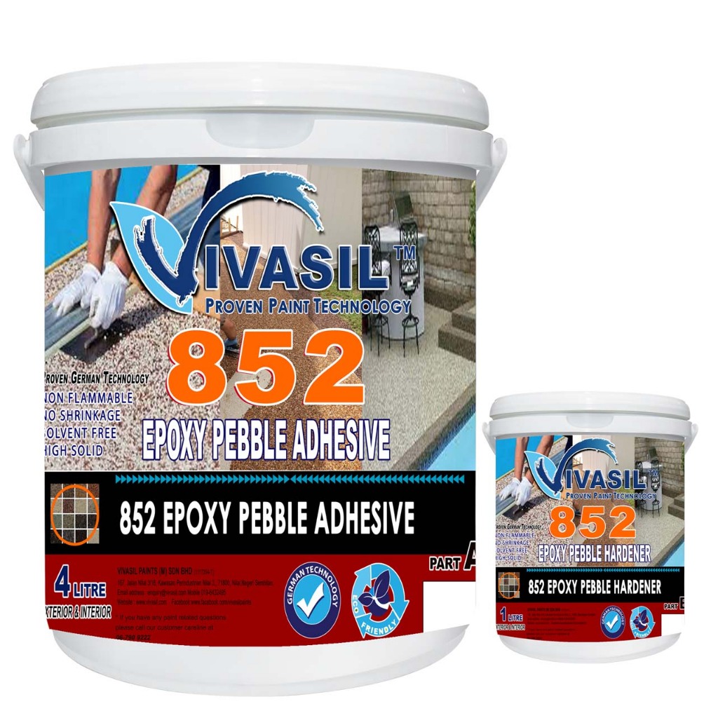 852 Epoxy Pebble Adhesive is used with aggregate pebbles to produce a ...