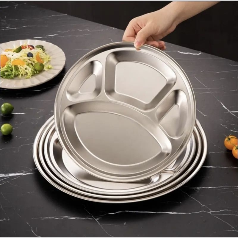 35cm Pinggan Roti Canai Tray 4 Compartment Plates Set Dulang Restaurant ...