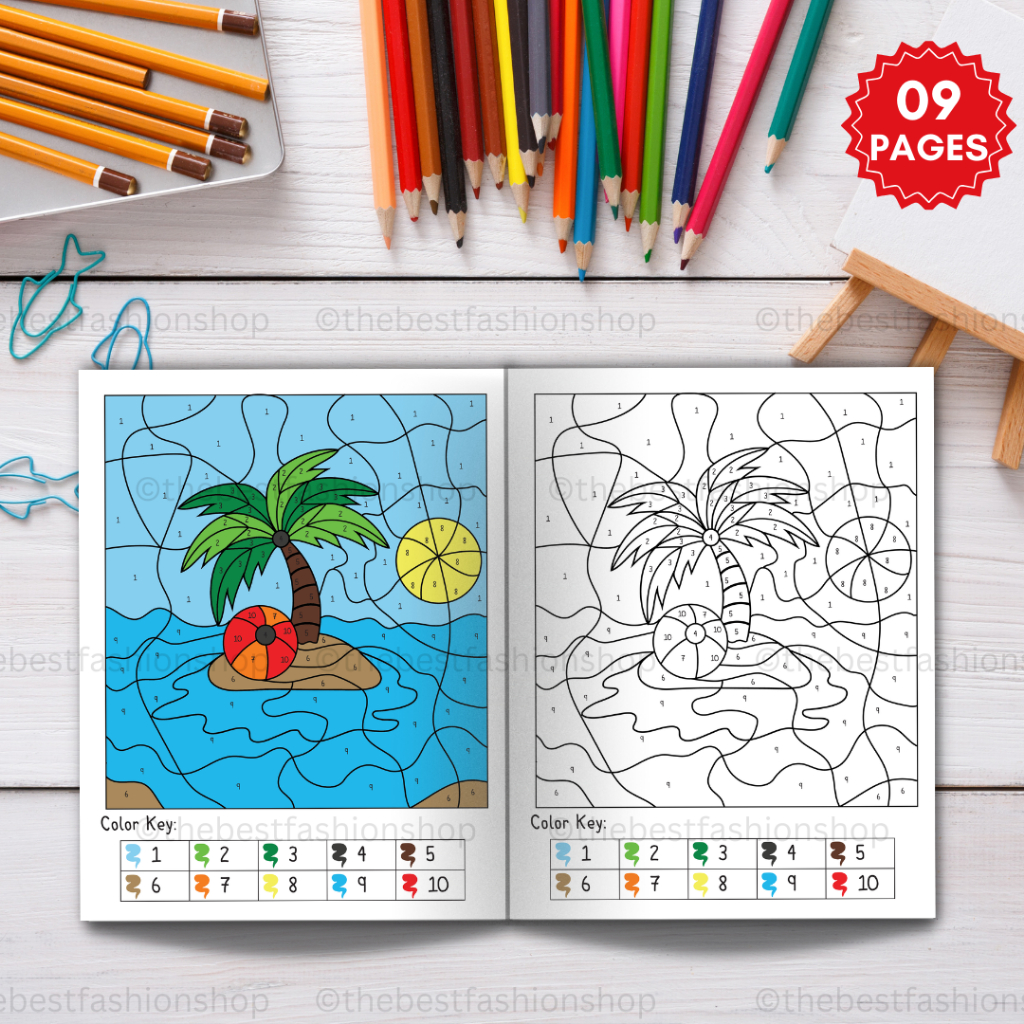 P116 [PDF] Color by Number Printable Halaman Mewarna Kertas Warna ...