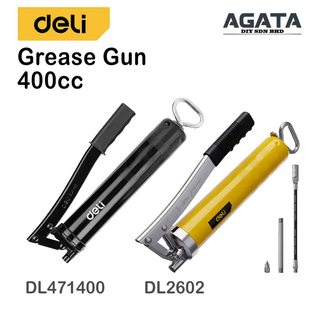 DELI Grease Gun 400cc 14oz DL2602 DL471400 Grease Gun Hand Lever Pump ...