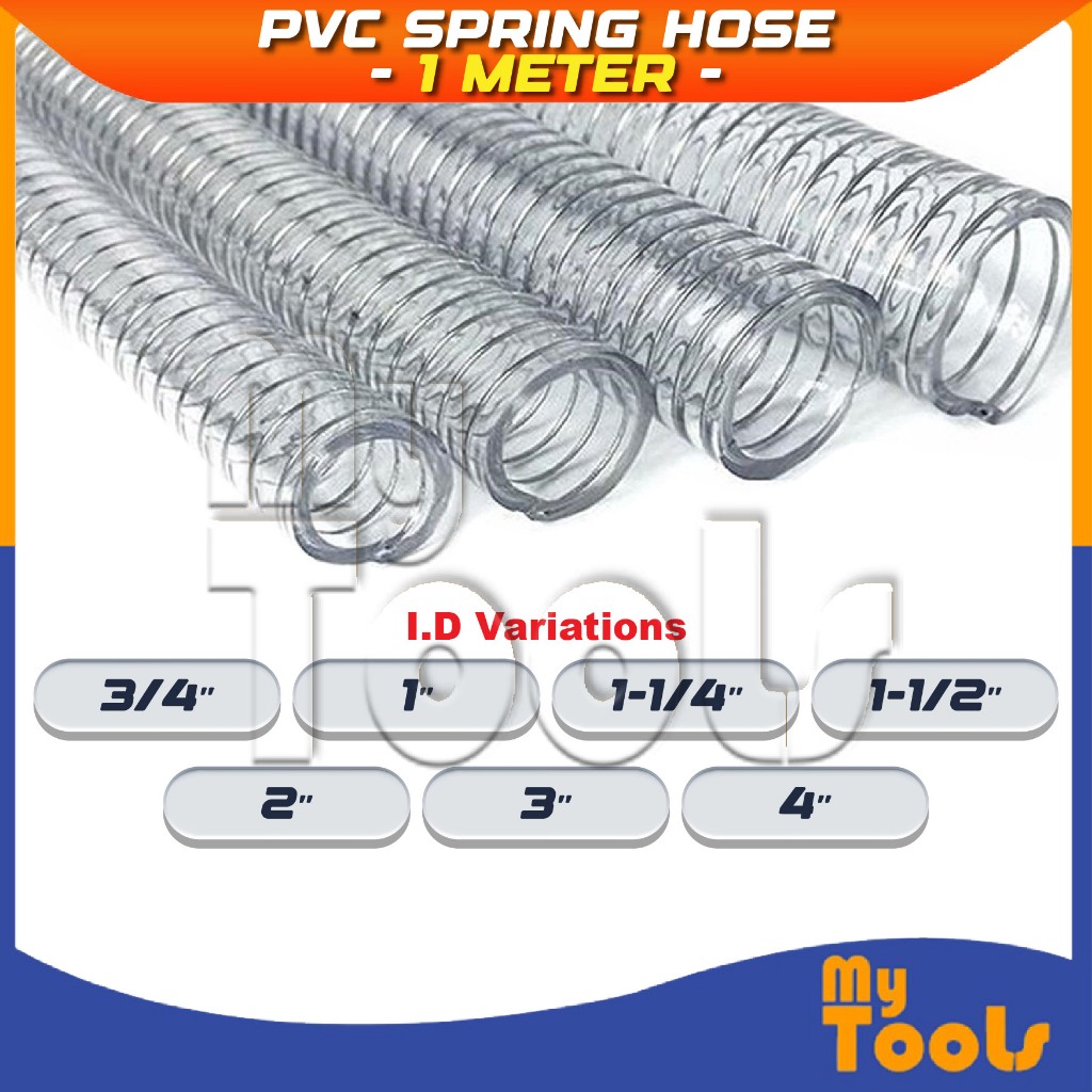 Mytools Wired Spring Suction Hose PVC Tube Pipe Embedded Steel Wire ...