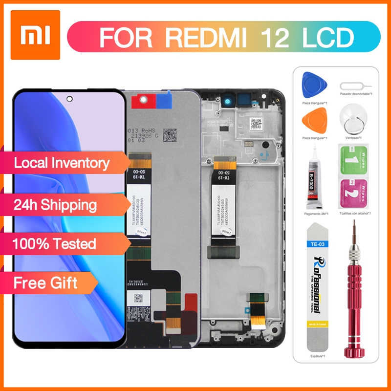 Original LCD with Frame for Redmi 12 4G/5G/ Note 12R/POCO M6 Pro 5G LCD ...