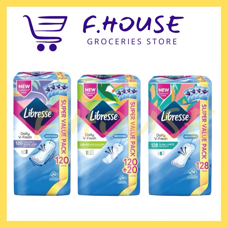 LIBRESSE Longer & Wider Liner 19cm (120’s) / Super Slim Liners 15cm ...