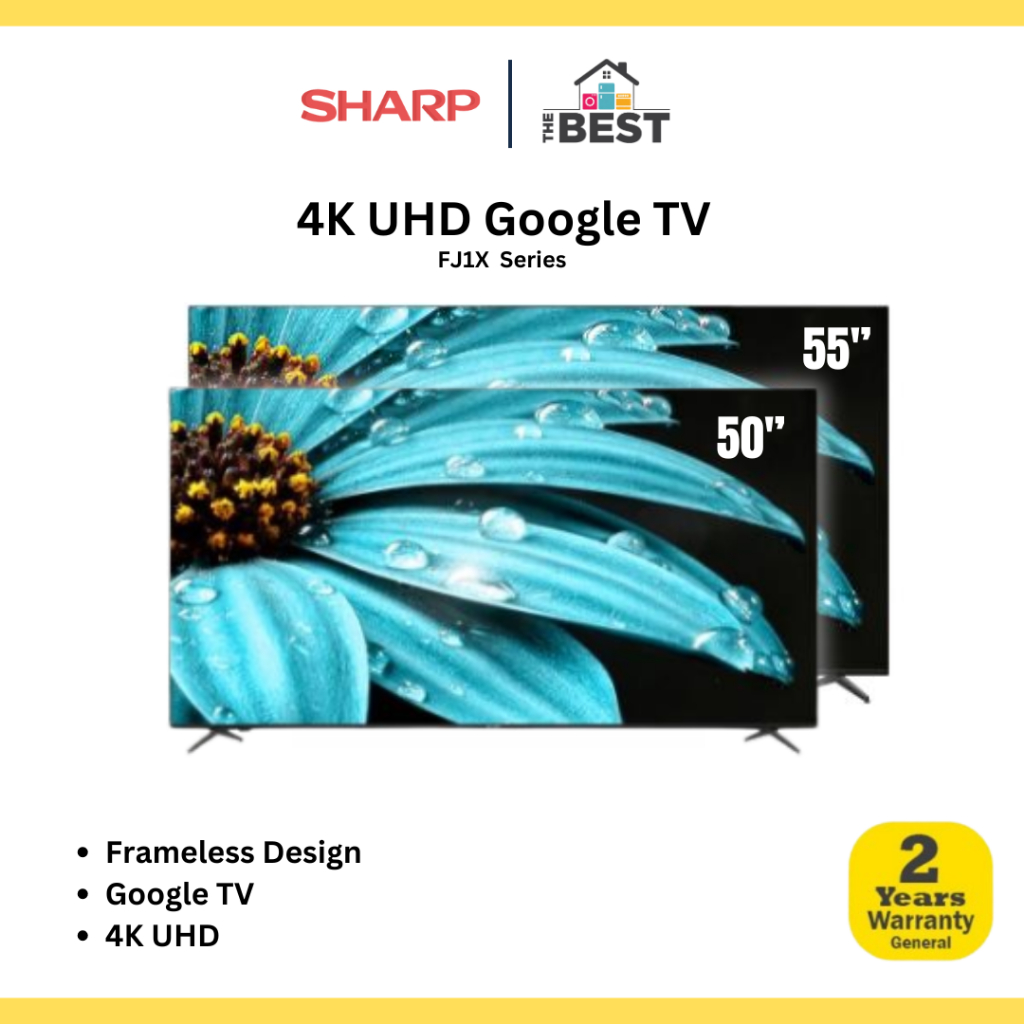 Sharp 50'' / 55'' 4K Android TV 4TC50FJ1X / 4TC55FJ1X 智能电视 | Shopee ...