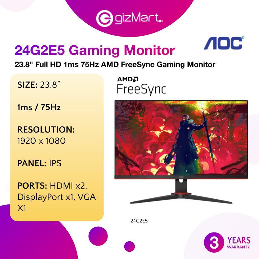 AOC 24G2E5 23.8 Full HD, IPS, 1MS, FS 75HZ, LED GAMING MONITOR FLAT ...