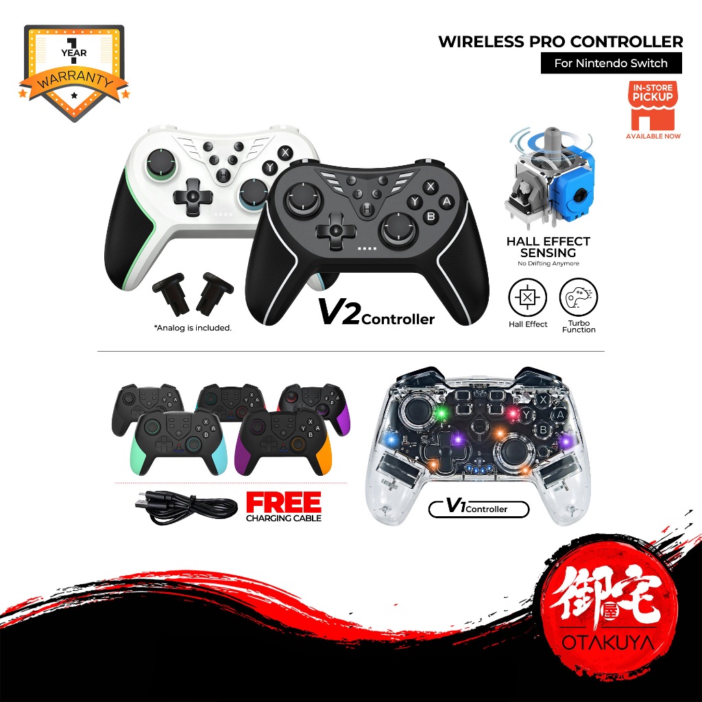 【6.6 SALE】SAIKODA Nintendo Switch / PS4 Wireless Pro Controller with Bluetooth for PC Android (1 ...