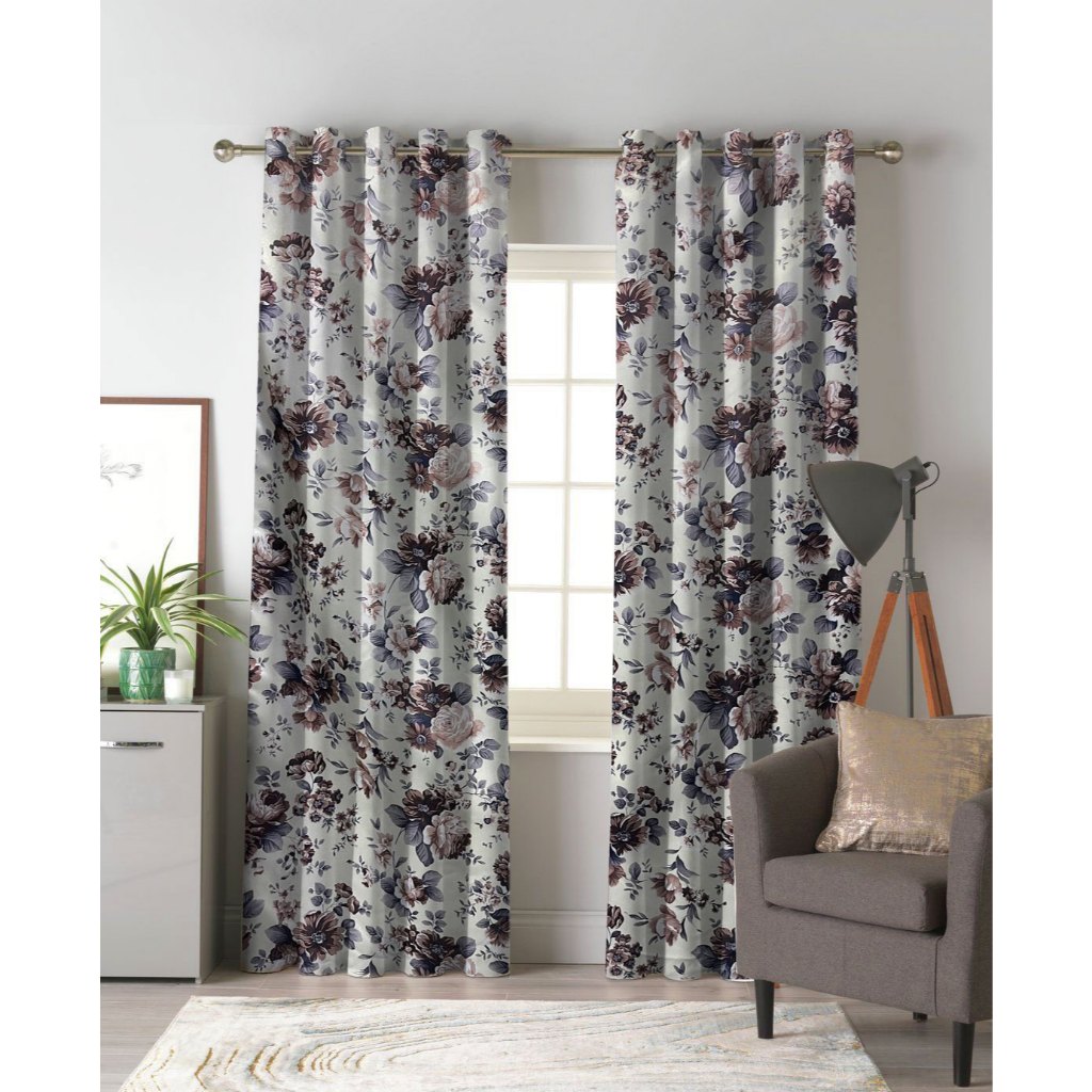 S2 CHOCOLATE - Langsir Sarona Ready Made Curtain / Langsir Bercorak ...