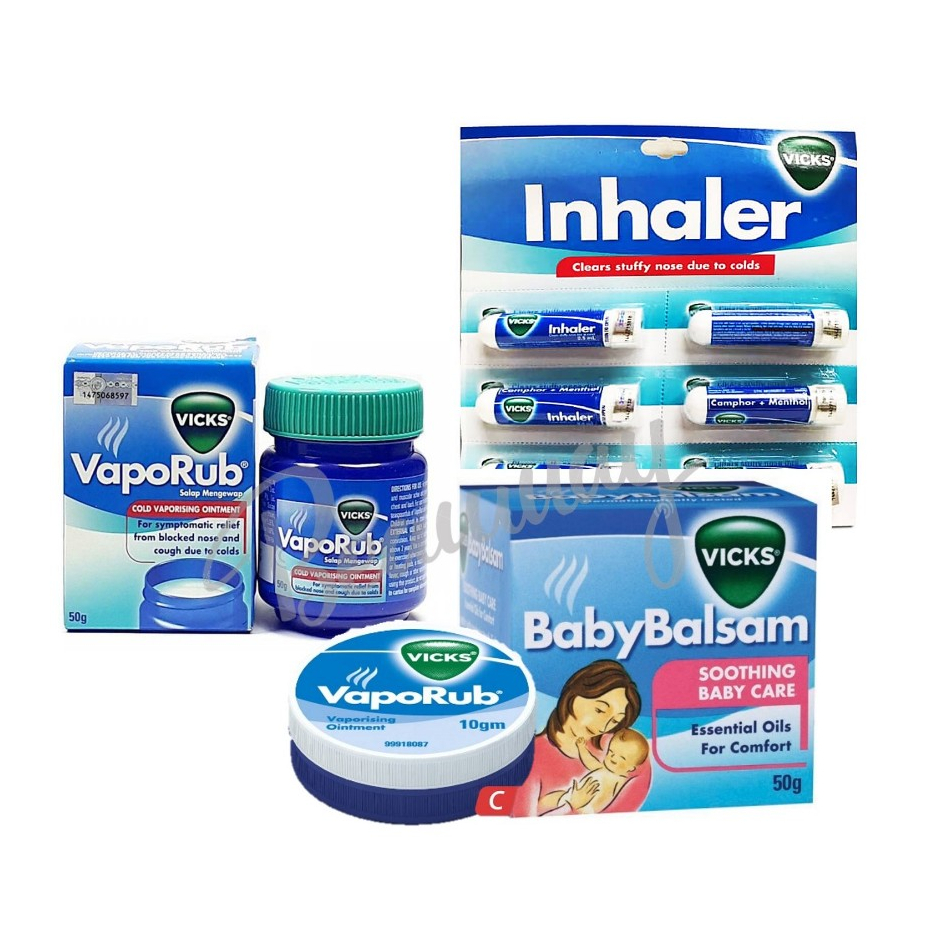 VICKS VAPORUB 10G/25G/50G/ BABY BALSAM 50G/ INHALER 0.5ML | Shopee Malaysia