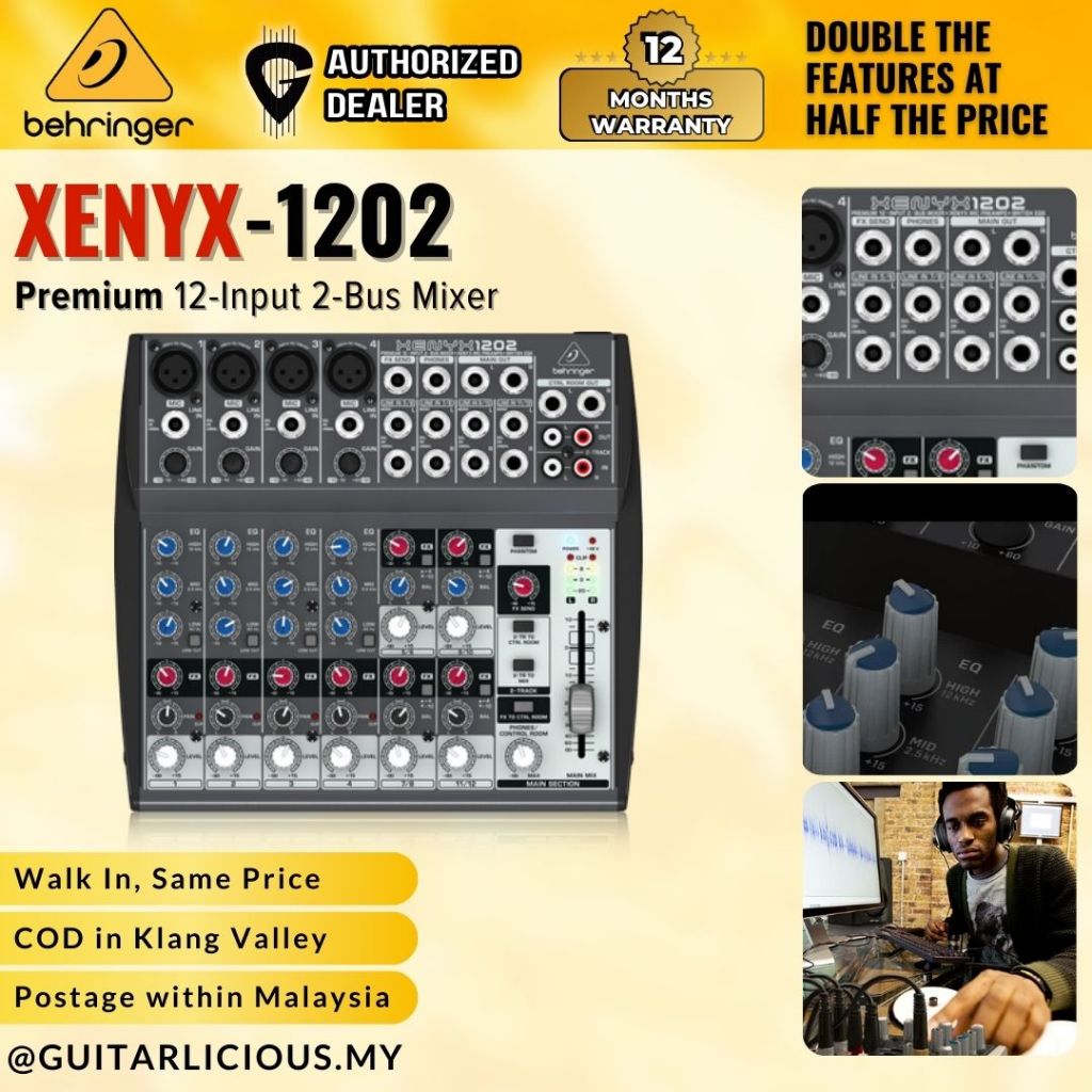 Behringer Xenyx 1202 8-channel Analog Mixer (1202 / XENYX1202 / XENYX ...