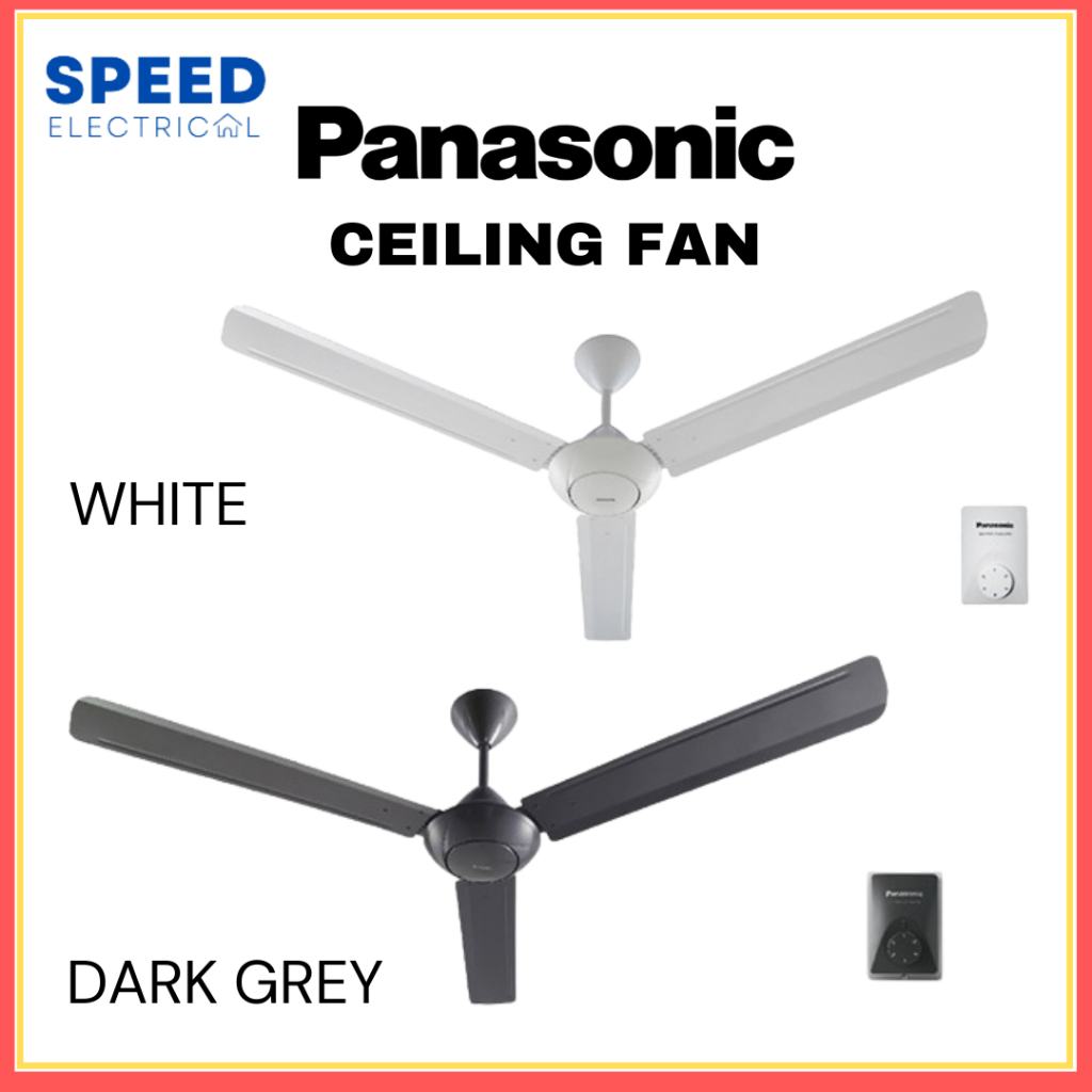 [2 UNITS] PANASONIC REGULATOR CEILING FAN F-M15A0 WHITE/ DARK GREY 风扇 ...