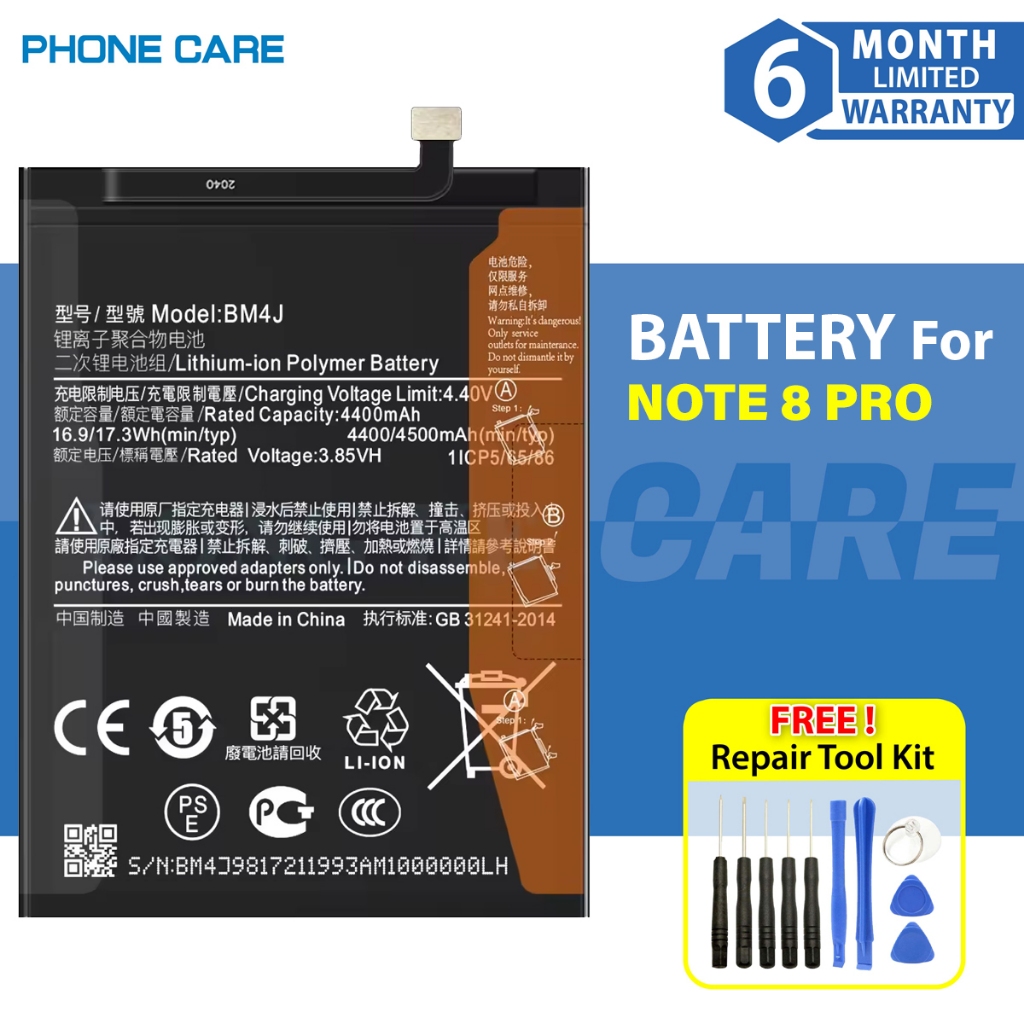 Battery Bateri BM4J For Redmi Note 8 Pro (4400 mAh) | Shopee Malaysia