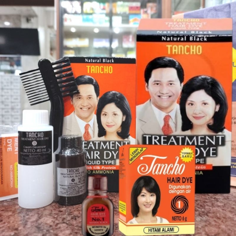 Tancho Treatment Hair Dye / Semir Rambut Hitam liquid / powder ...