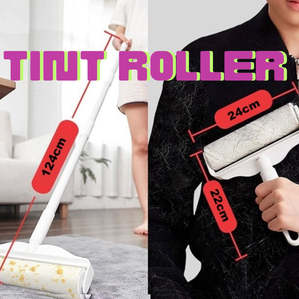 Adjustable Long Handle Sticky Lint Roller for Hair Dust Remover Set ...