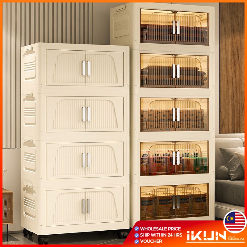 IKun Foldable Kitchen Cabinet Almari Dapur Clothes Storage Cabinet ...