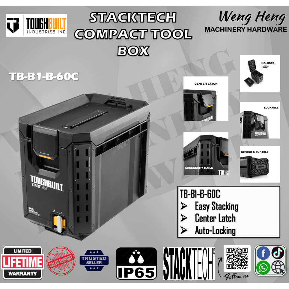 TOUGHBUILT StackTech Compact Tool Box - MODEL TB-B1-B-60C | Shopee Malaysia