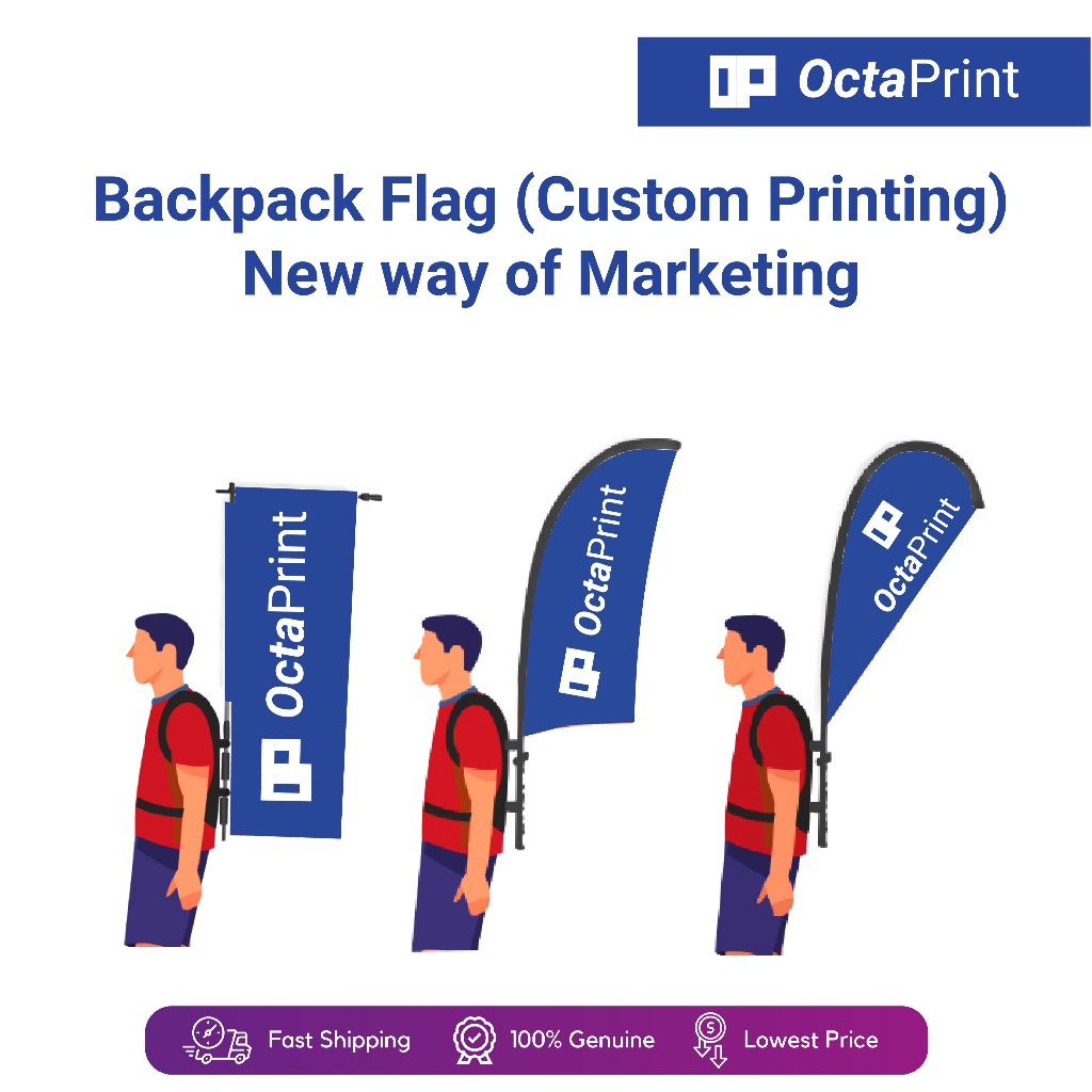 [Ready Stock] Backpack Flag Custom Printing Rectangle | Teardrop ...