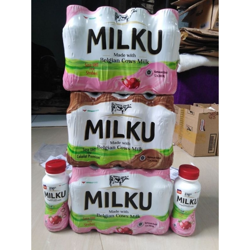 Milku Susu UHT Harga Untuk Satu Dus isi 12Botol@200ml | Shopee Malaysia