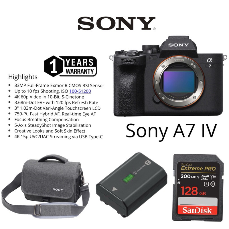 SONY A7 MARK IV A7 MARK IV A7 MARK 4 FREE EXTRA BATTERY/SANDISK 128GB ...