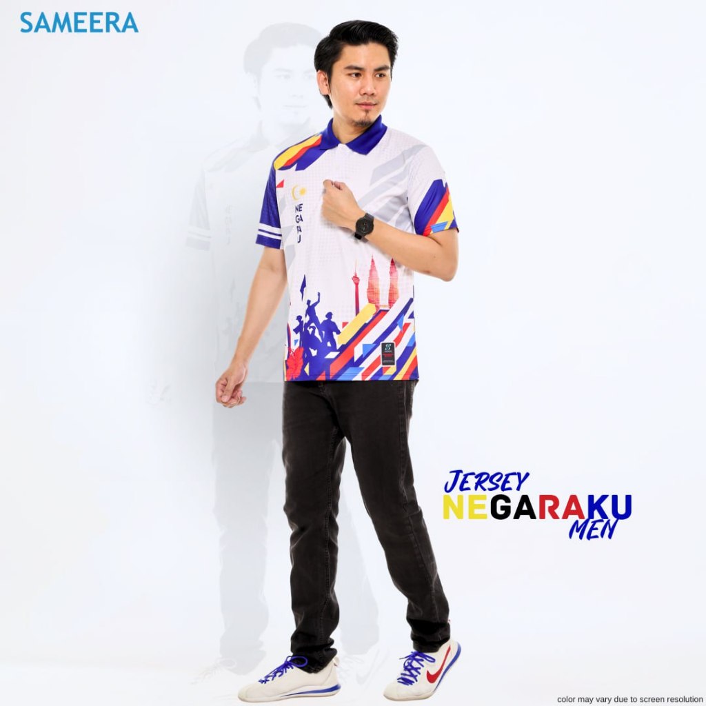 Jersey Negaraku Men Collar White Jersey Merdeka Men Short Sleeve Baju ...