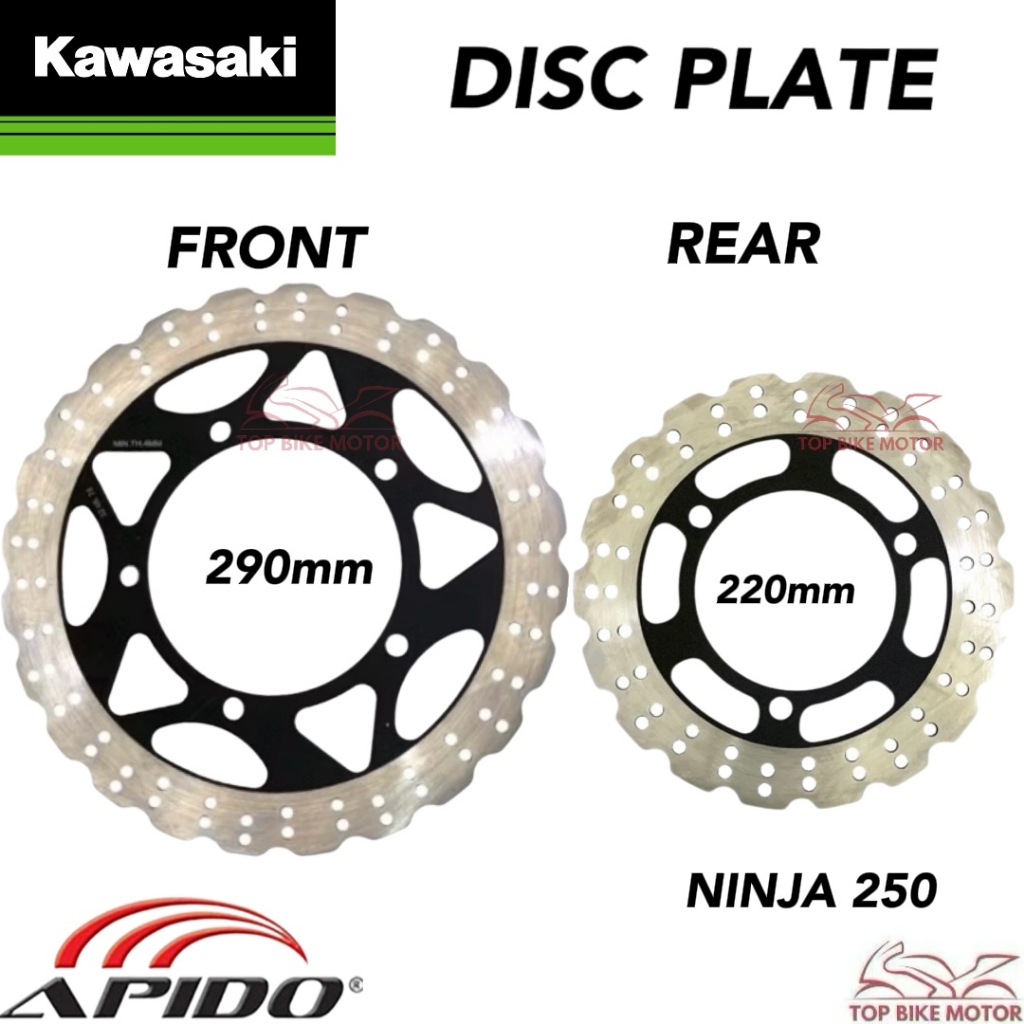 KAWASAKI NINJA 250 / ZX250 / Z250 / SL F1 250 FRONT REAR DISC PLATE ...