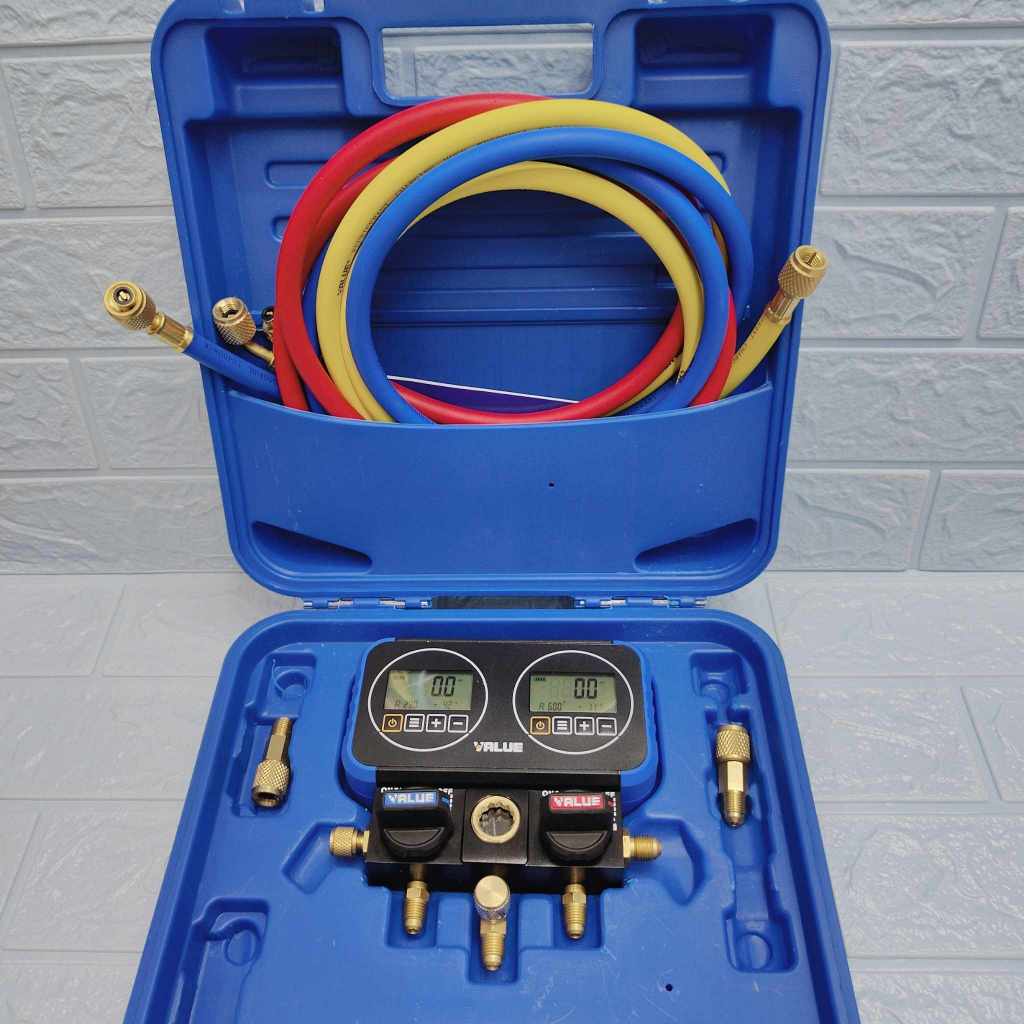 Digital R134A R22 R600A Double gas meter fridge manifold gauge ...