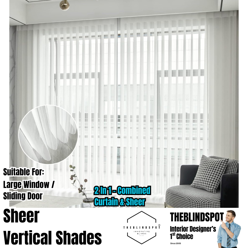 TheBlindSpot Sheer Vertical Drapery S Fold Curtain Sheer Vertical Blind ...