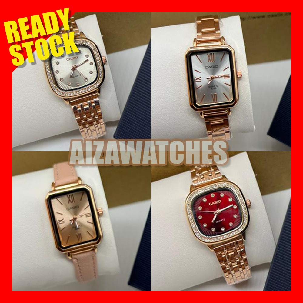 OFFER CASIO STEEL & LEATHER WOMEN JAM TANGAN PEREMPUAN BESI ANALOG ...