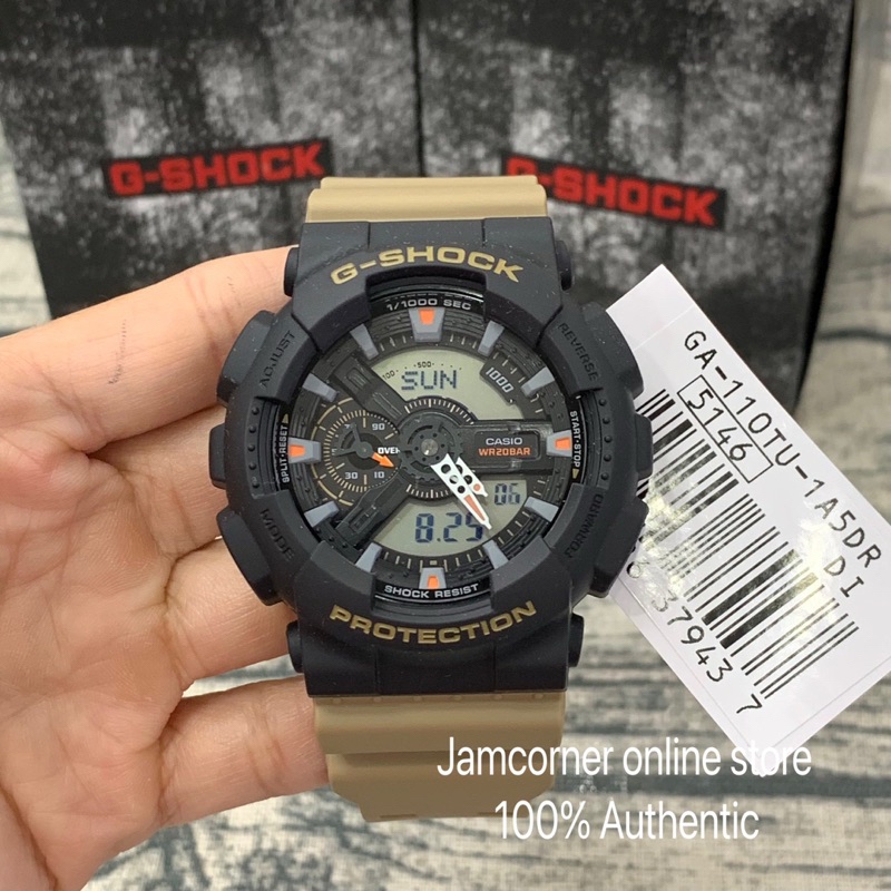 100% ORIGINAL CASIO G-SHOCK GA-110TU-1A5 band in beige or olive green. | Shopee Malaysia