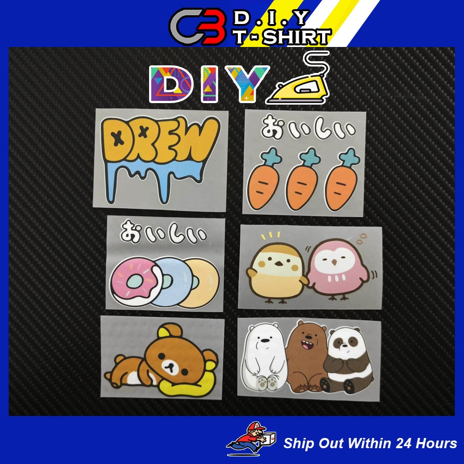 DIY Stiker Baju Drew Bear Popcloset Iron on / BT15 | Shopee Malaysia