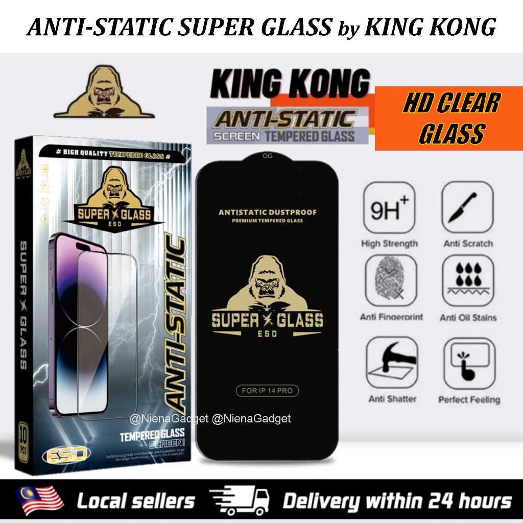KING KONG tempered glass Iphone 16 15 14 13 12 11 PRO XR X XS MAX 7 8 ...