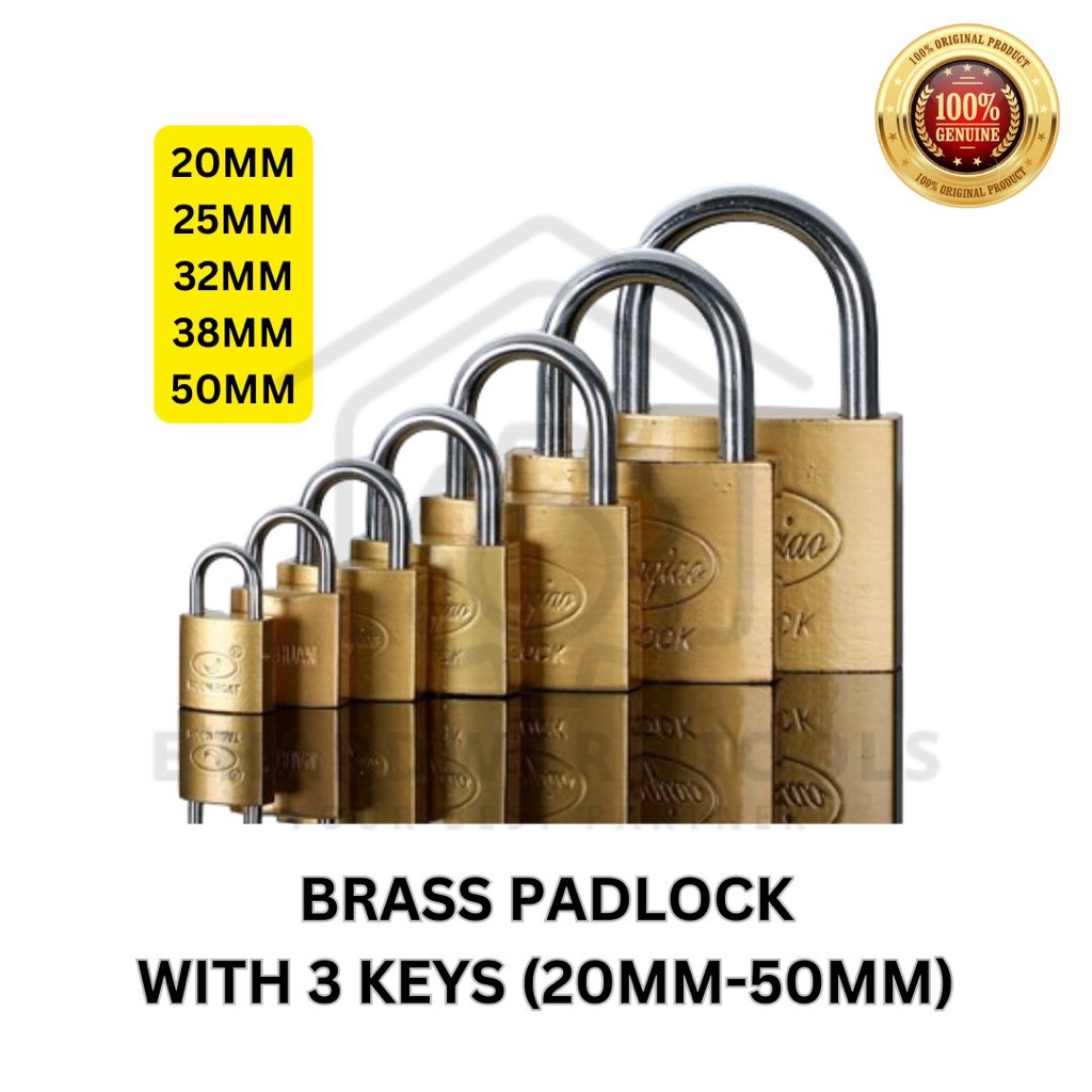Brass Padlock With 2 Keys 3 Keys 20MM 25MM 32MM 38MM 50MM Lock Key ...