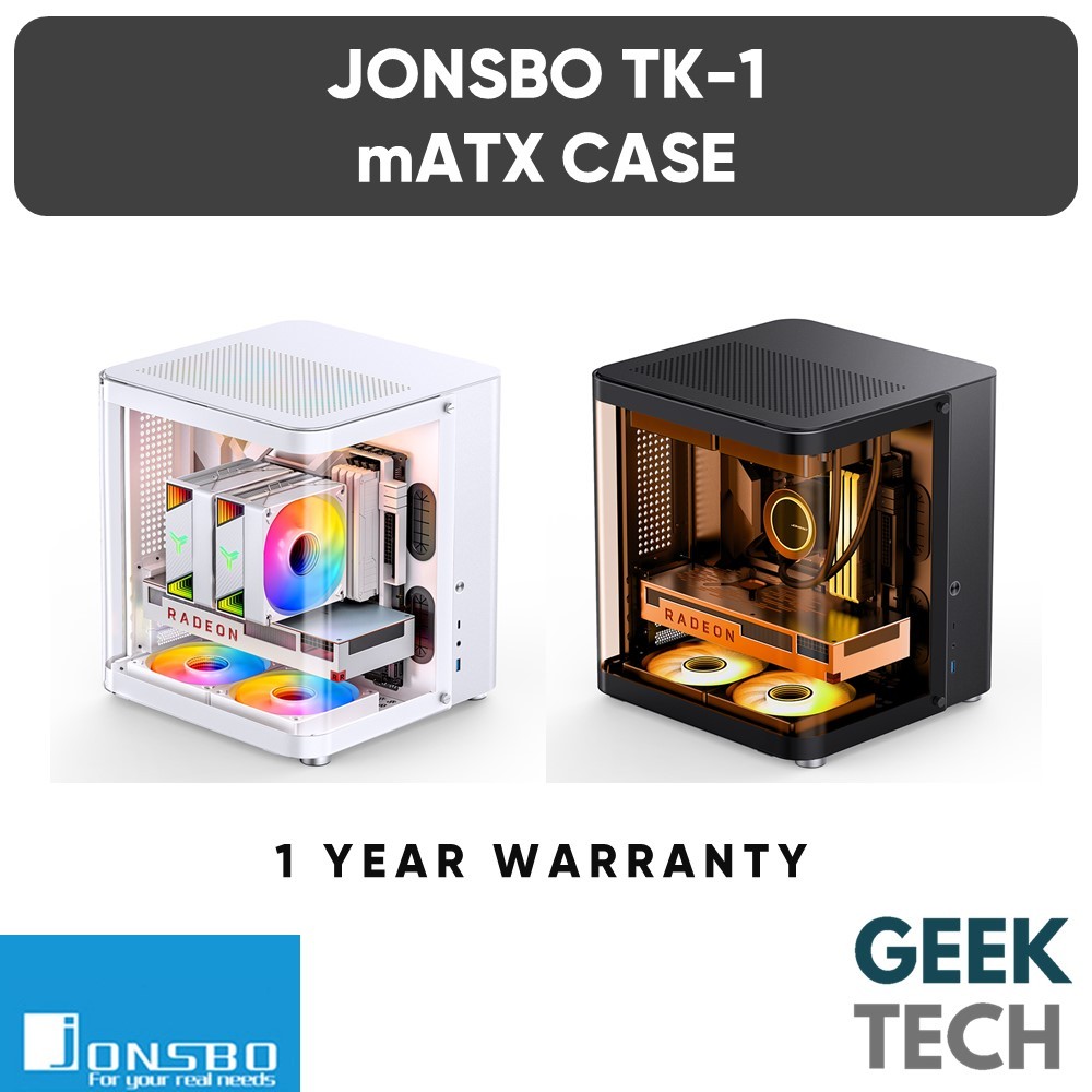 JONSBO TK-1 Curved Panoramic Hyperboloid Tempered Glass Dual Chamber mATX Casing | Shopee Malaysia