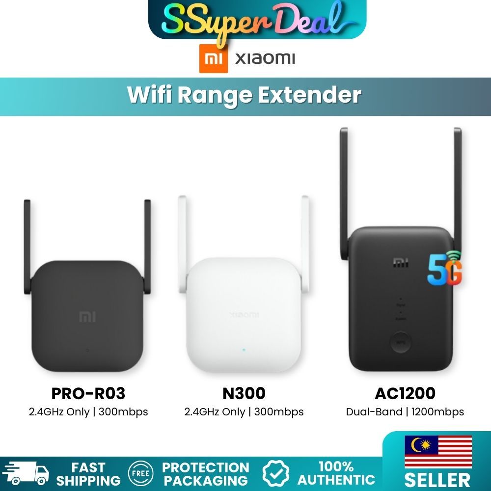 (Global) Xiaomi Mi WiFi Range Extender AC1200 5G / Pro Version R03 N300 ...