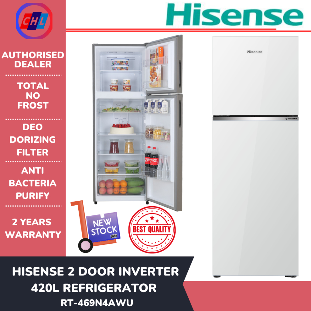 Hisense [AUTHORISED DEALER] 420L 2 Door Inverter Refrigerator ...